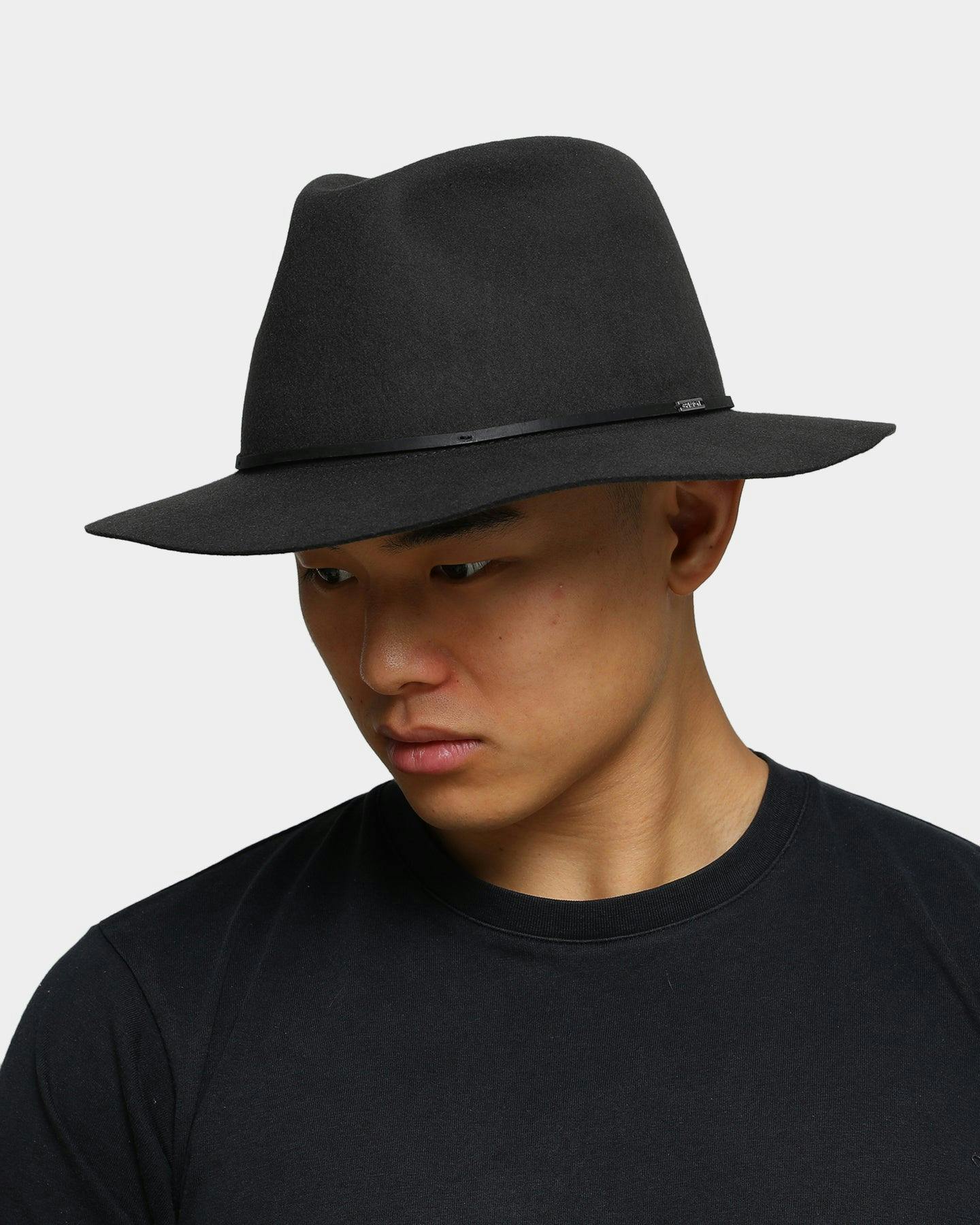 Brixton Wesley Packable Fedora Washed Black | Culture Kings